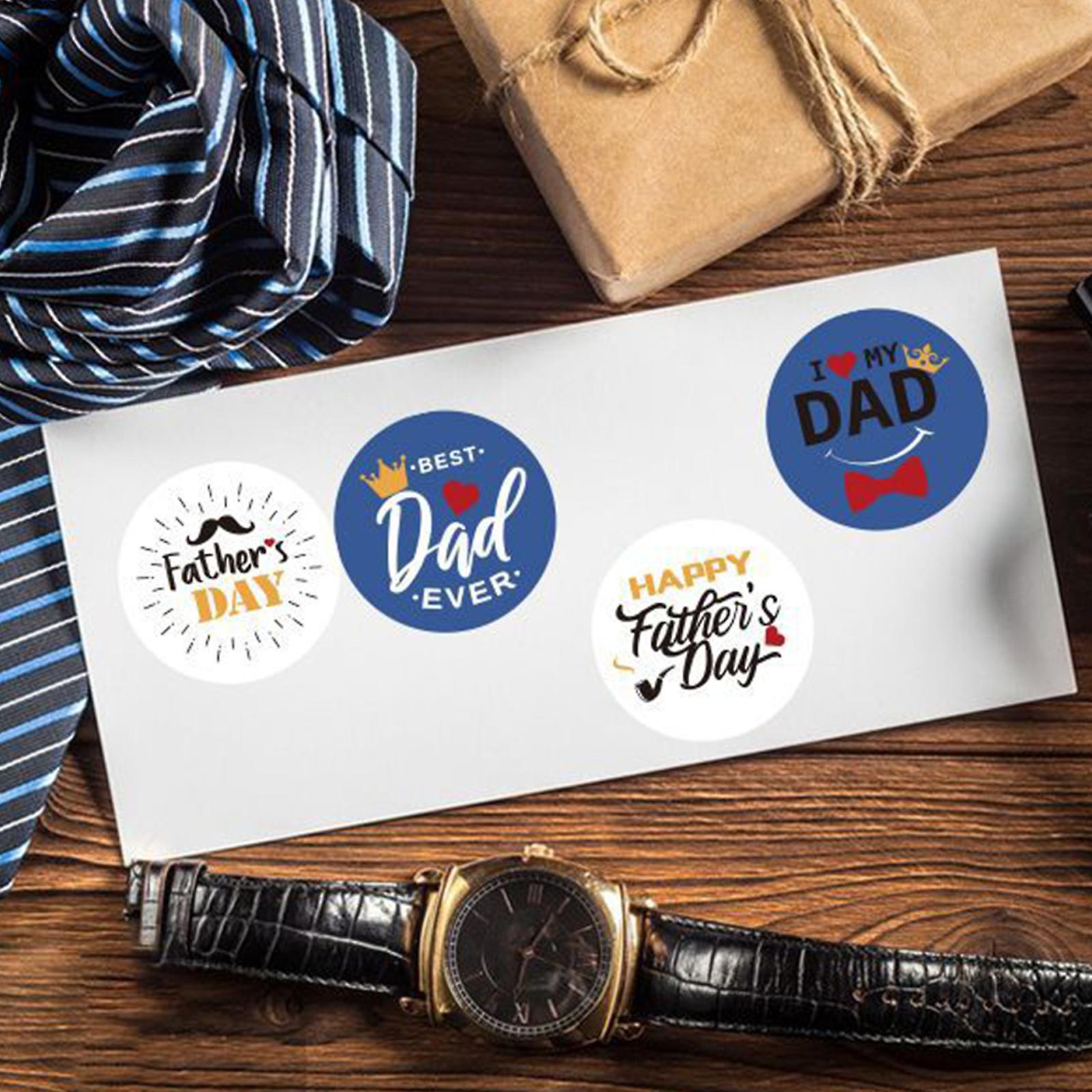 Happy Father's Day Stickers 64pcs/4 sheets Hat Beard Letters Art Decal ...