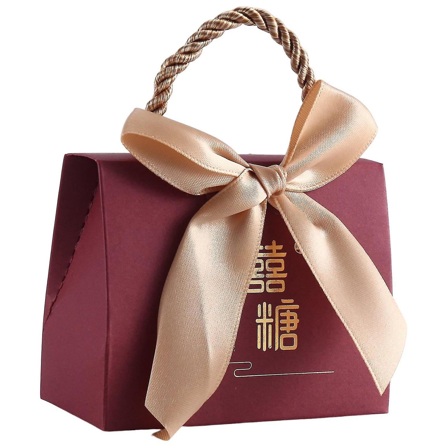 Wedding Favor Boxes Red Wedding Boxes Bags With Ribbons For Wedding ...