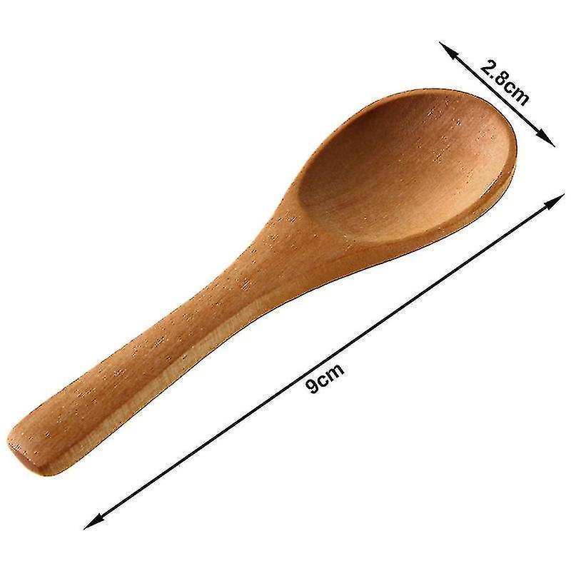 50 Pieces Small Wooden Spoons Mini Nature Spoons Wood Honey Teaspoon ...