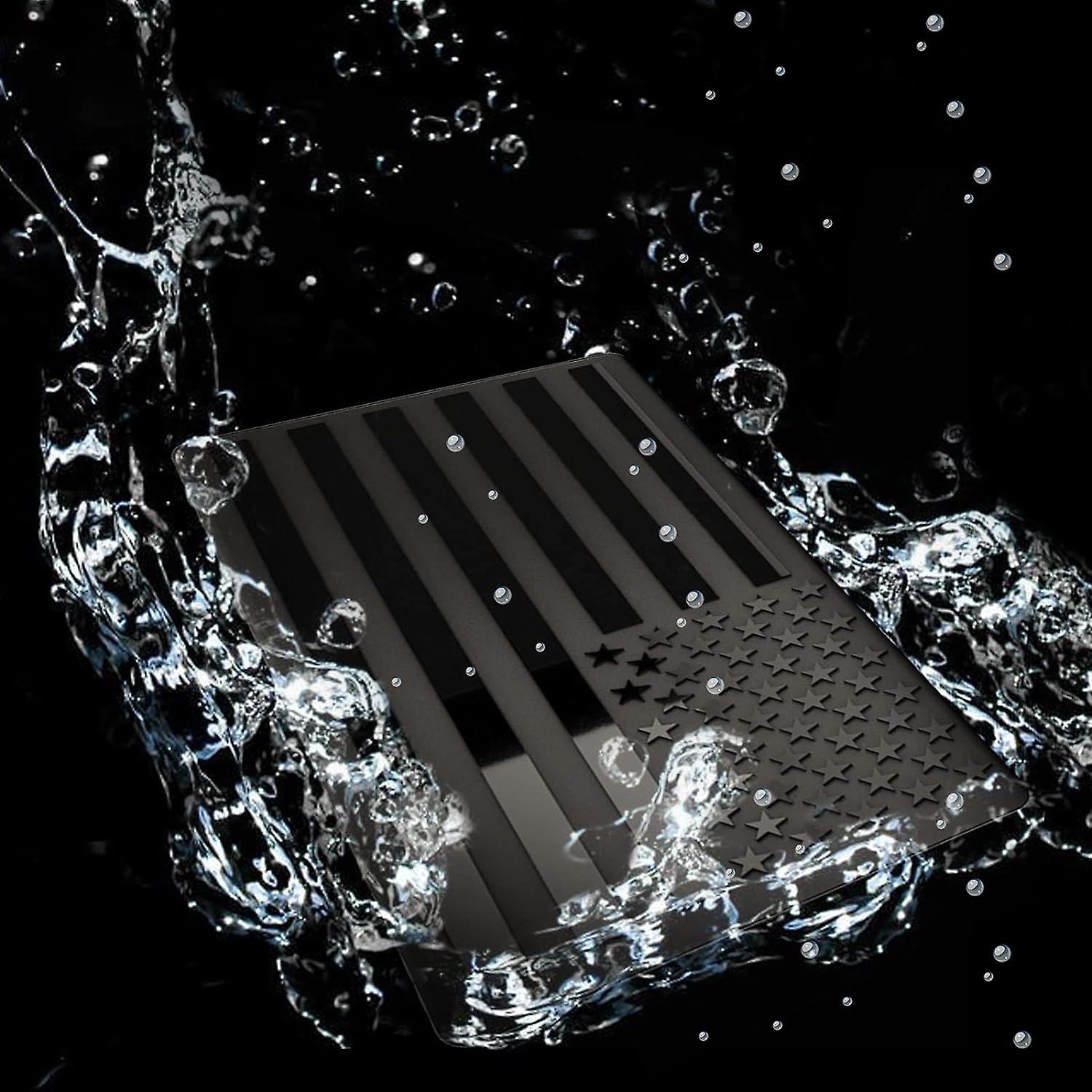 Embossed 3D Metal All Black American Flag Emblem Decal Stickers (1 Pair ...