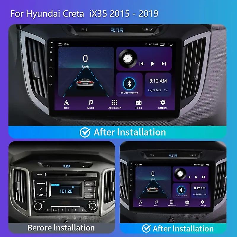 Wireless CarPlay Android Auto Radio for Hyundai Creta IX25 2015 - 2019 4G Car Multimedia GPS ...