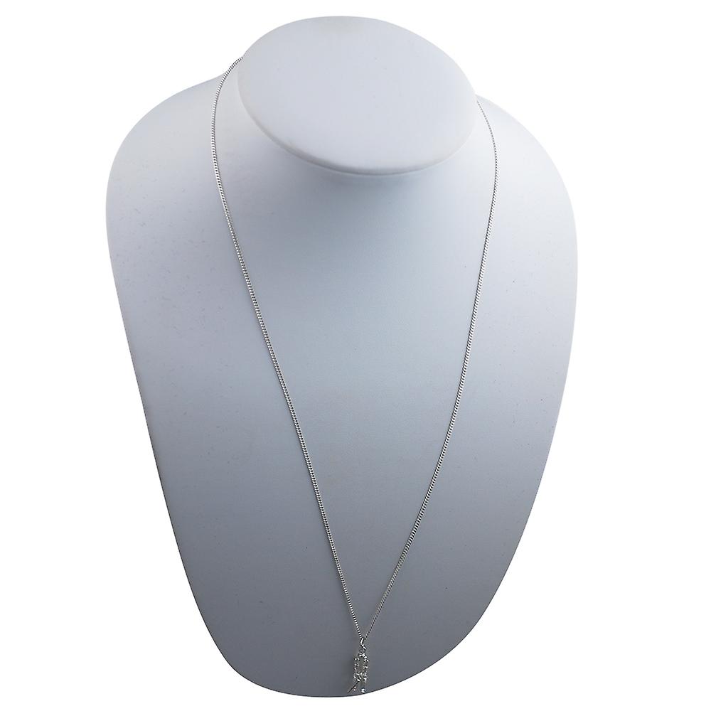 Silver 18x9mm Cricketer Pendant with a curb Chain 24 inches | Fruugo UK