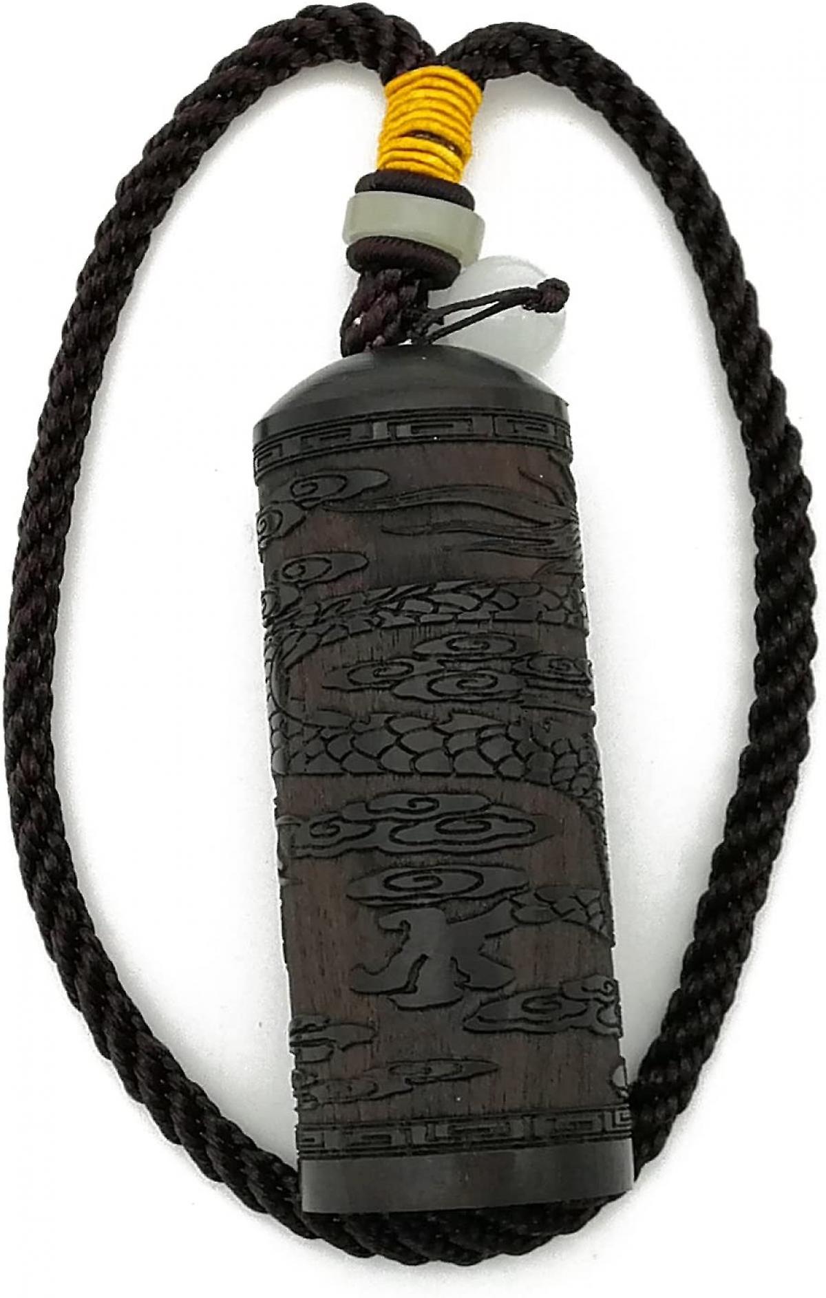 SQCLV Ebony Blackwood Snuff Bottle Portable with Metal Spoon Snorting ...