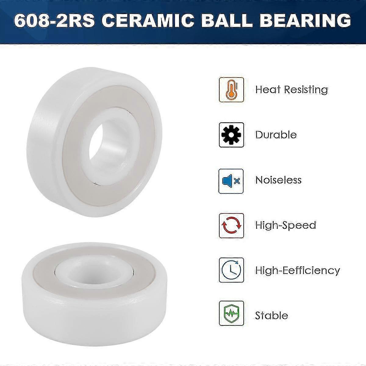 608- Full Ceramic Sealed Bearing 8X22X7 Zro2 18273 | Fruugo UK