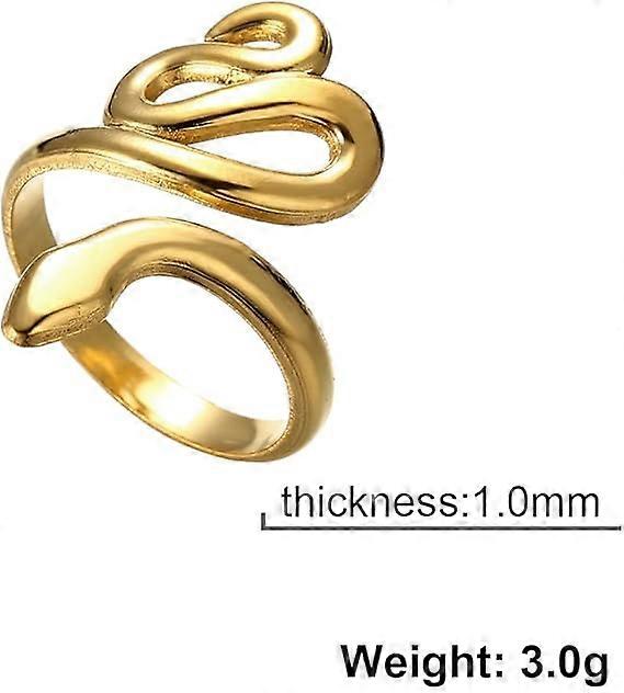 Snake Ring Stainless Steel Adjustable Finger Ring Wrap Snake Ring ...