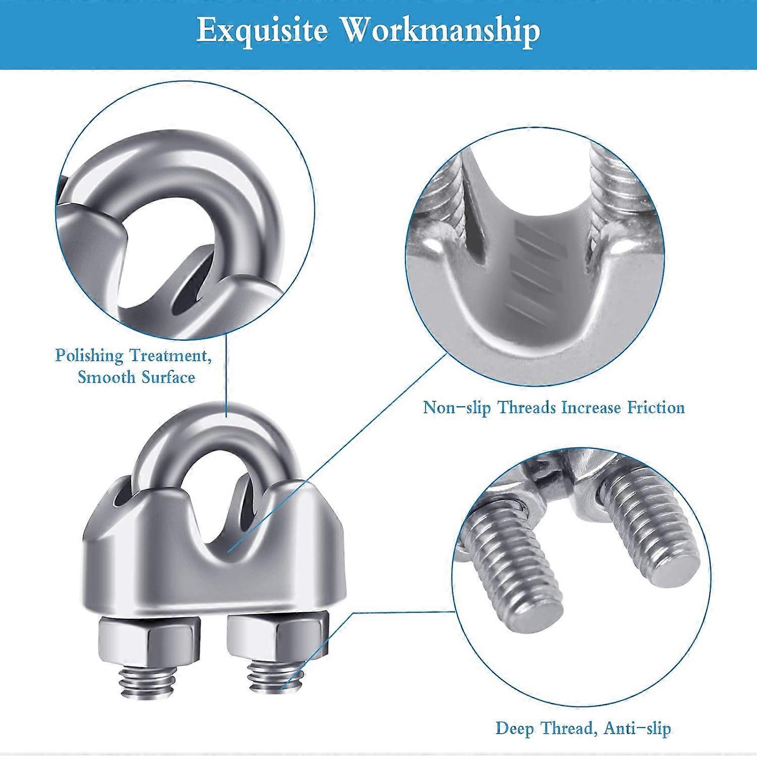 18 Pcs M3 Cable Clamp Saddle U Bolt Cable Clip Clamps Stainless Steel ...