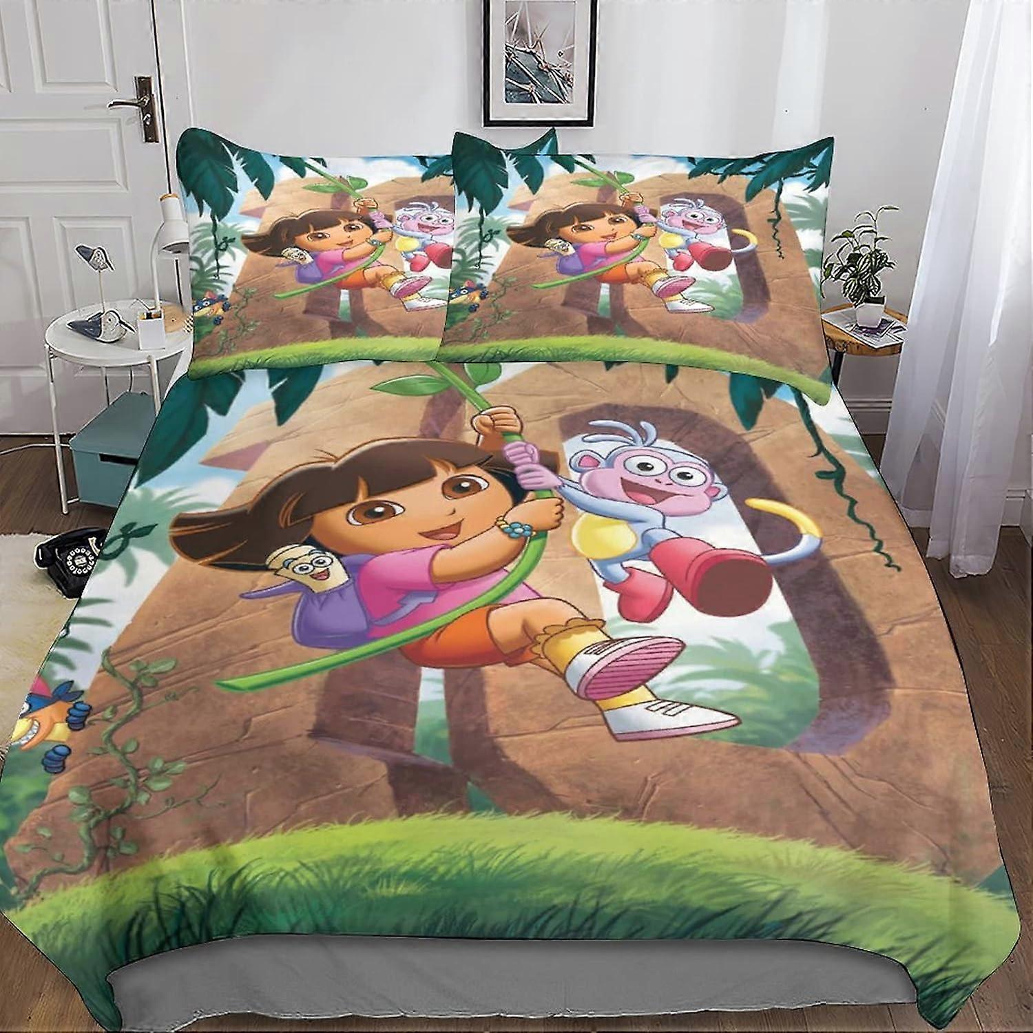 Dora The Explorer Microfiber Bedding Set Pieces, Duvet Cover with ...