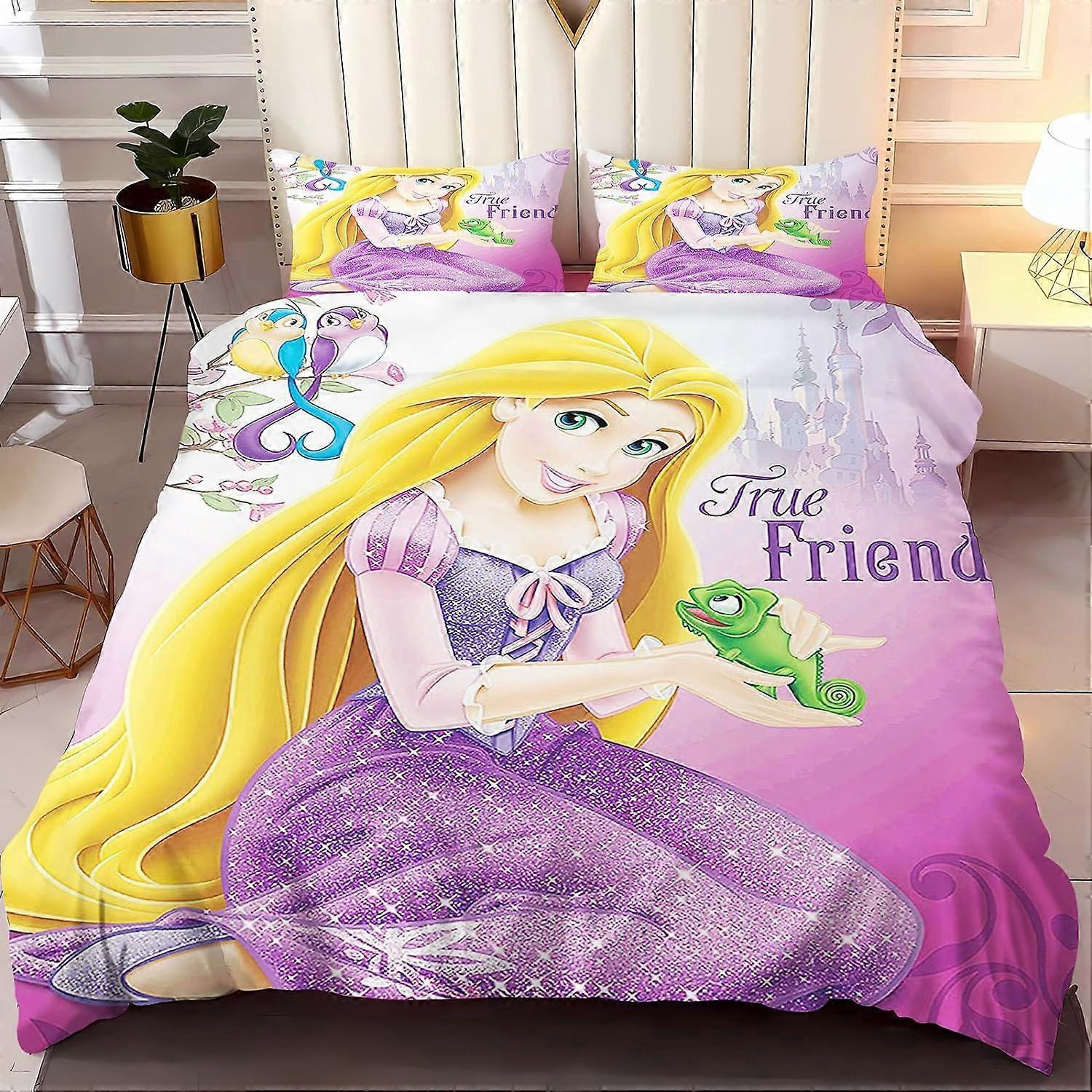 Princess, Anime Rapunzel Mermaid Ariel Bedding Set for Teens, Cartoon ...