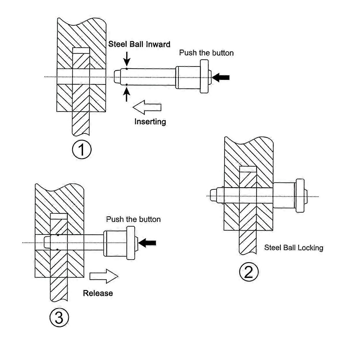 Stainless Steel Quick Release Pin 6mm Diameter Ball Locking Pin with ...