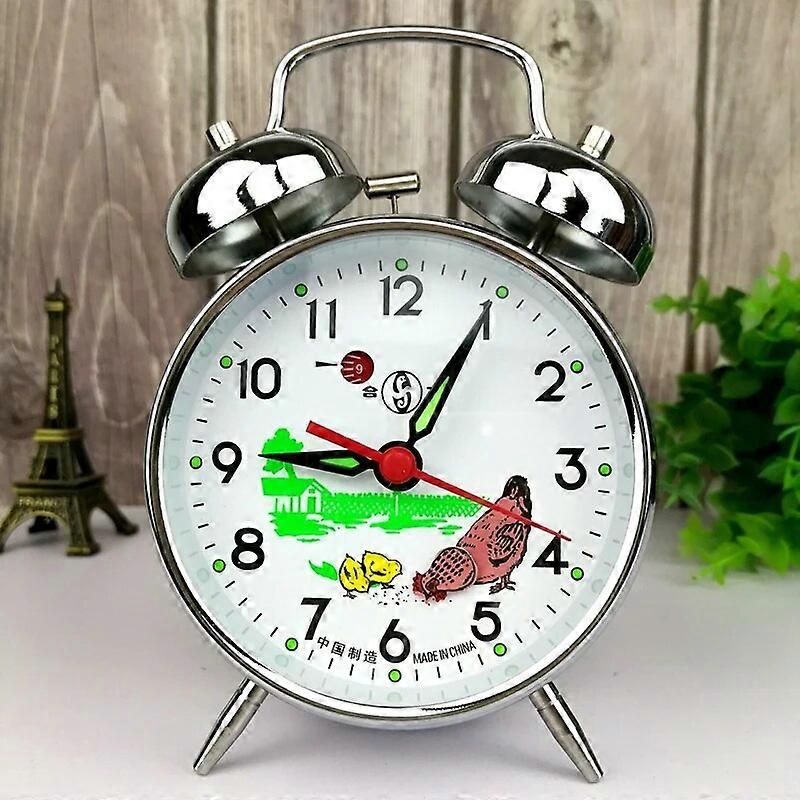 Metal Mechanical Alarm Clock Clockwork Vintage Bedside Table Clock ...