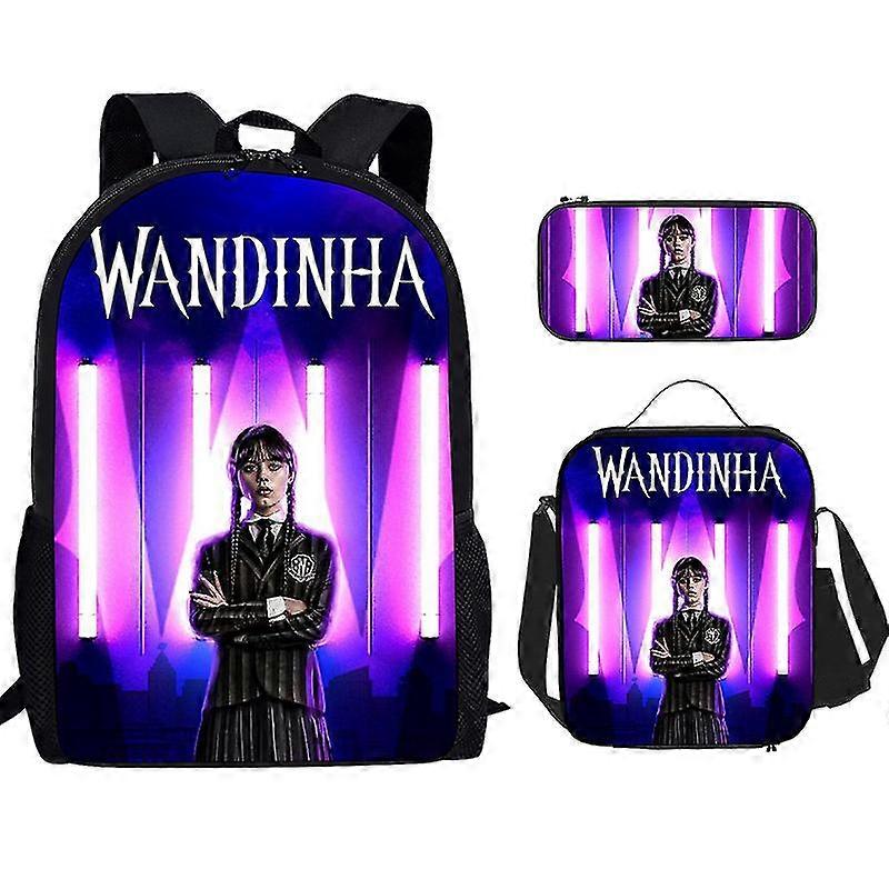 3pcs/set Wednesday Addams Figure Kids Backpack Printed Kindergarten ...