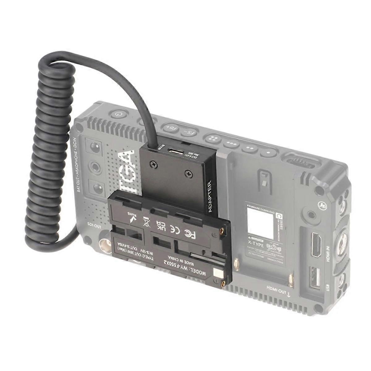 Dummy Battery D-Tap to Dual-Sided NP-F550 Coiled Cable DC Coupler ...