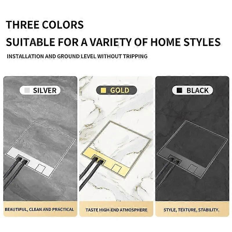 Modern Flat Floor Socket 130mm- Embedded with USB Ports, 304 Stainless ...