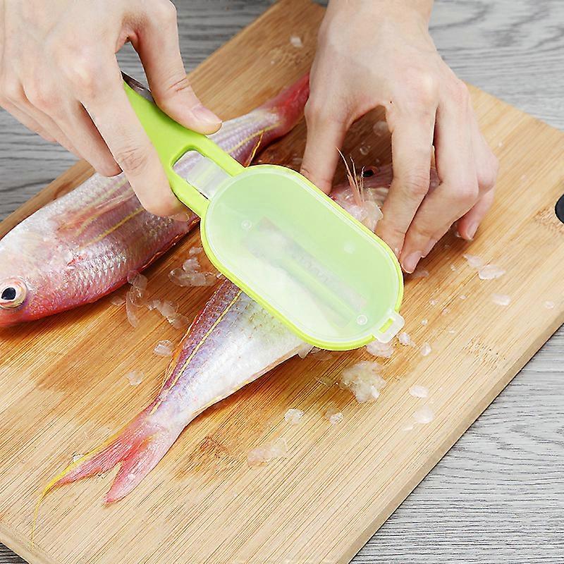 Green 2pcs Fish Clean Scales Stainless Steel Fish Scale Scraper Fish ...