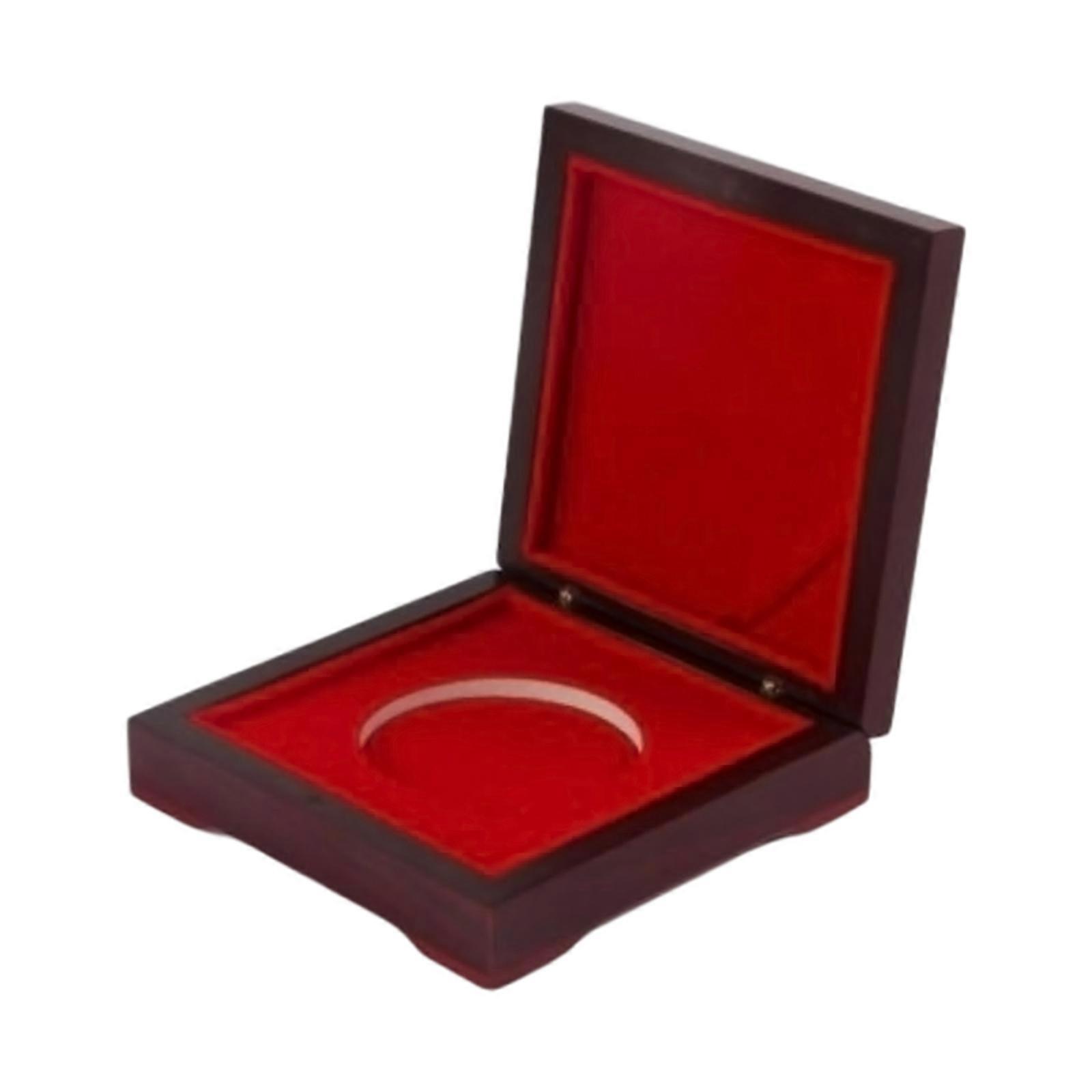 Wooden Coin Storage Box Display Case Commemorative Coin Protection Box ...
