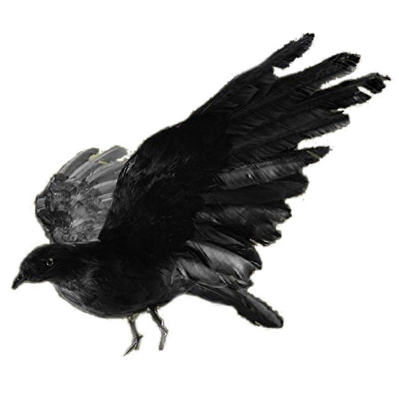 Realistic Crow Decoration Crow Decoys Halloween Black Feather Raven ...
