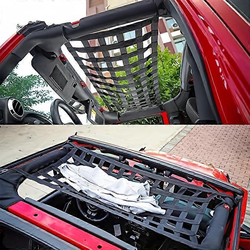 Car Roof Hammock For Jeep For Gladiator JT& Mesh Cargo Net Roof Top ...