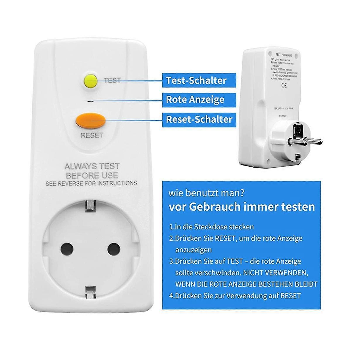 16A Gfci Leakage Protection Plug Rcd Socket Home Circuit Breaker Cutout ...