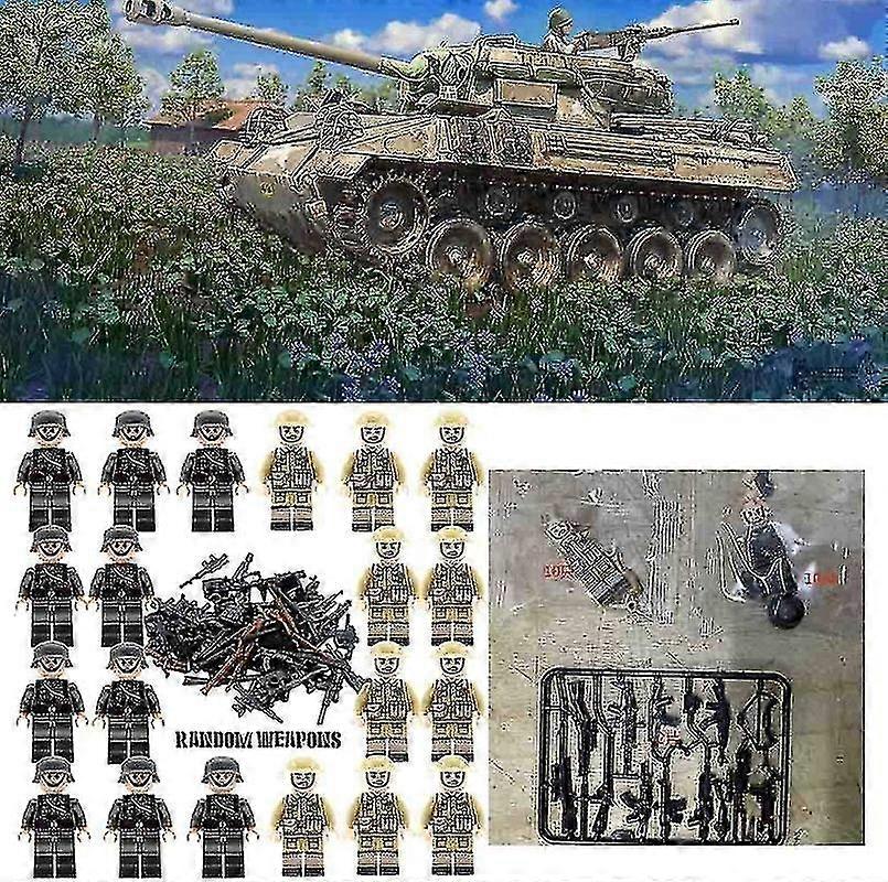 20pcs Soldiers + Weapons Mini Figures Ww2 Military Set,army Weapons ...