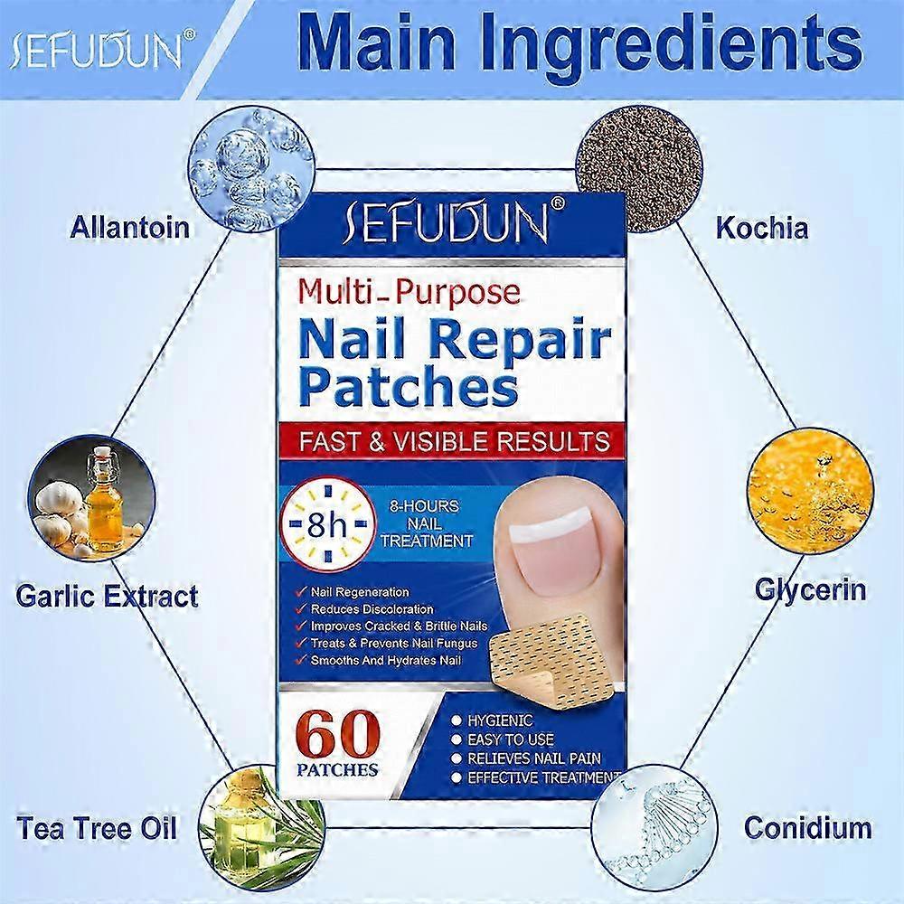 120Pcs Toenail Fungus Patch Breathable Nail Repair Patches Nail Repair ...