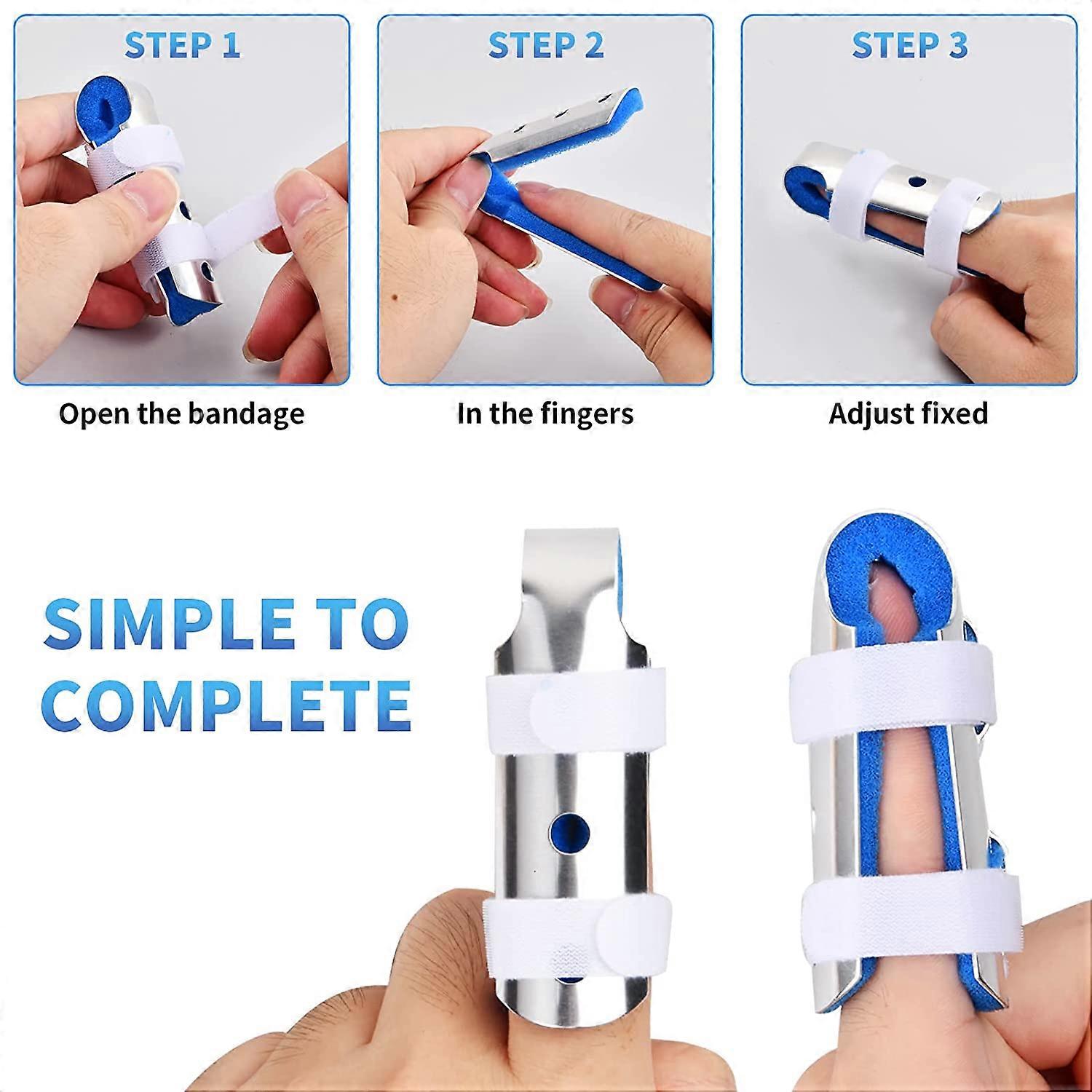 Set of 3 Finger Splint Trigger Finger Support Adjustable Mallet Finger ...