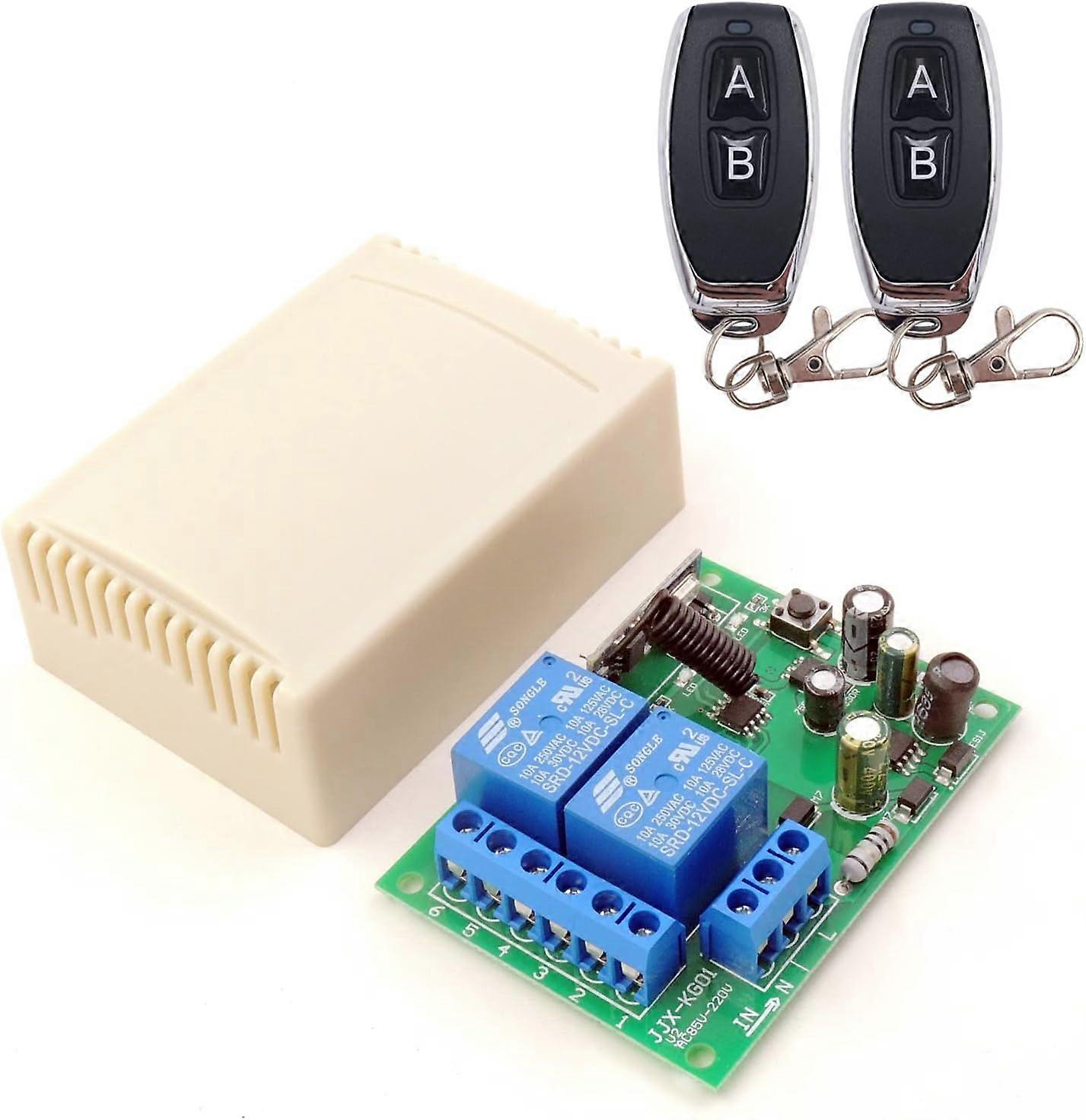 433Mhz RF Wireless Remote Control Switch AC 220V 230V 240V 10A 2CH ...