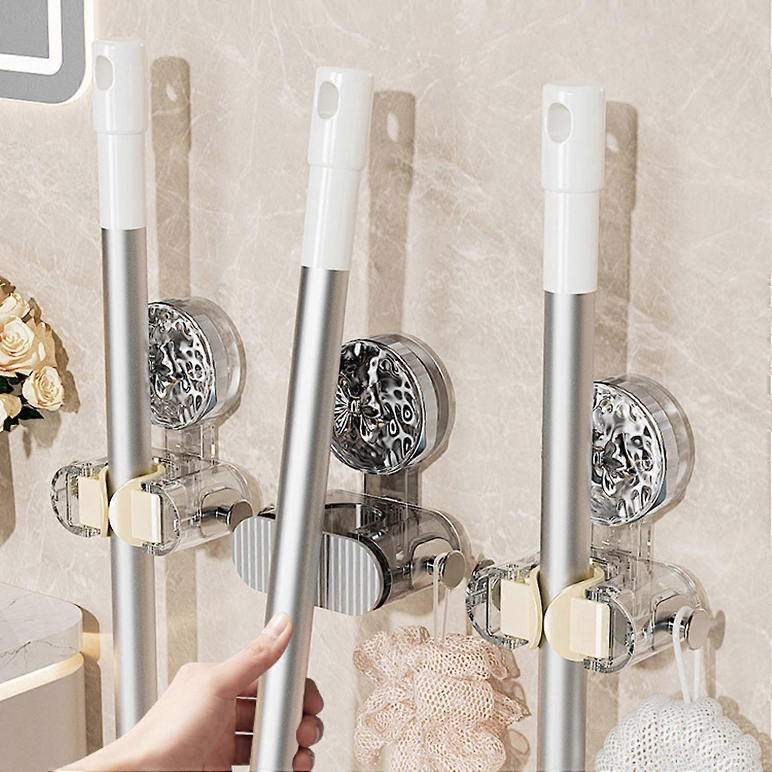 Mop Stand Wall-mounted Punch-free Adhestive Great Stickiness Anti-slip ...