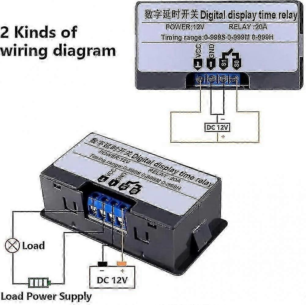 12v Time Relay 12 Volt Timer Relay Outdoor 10a Digital Tail-off Relay ...