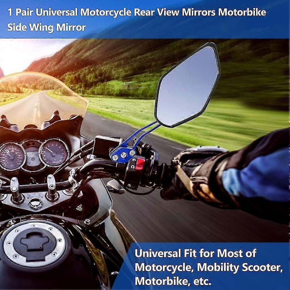 1 Pair 8mm 10mm compatible Motorcycle Rear View Mirrors Scooter ...