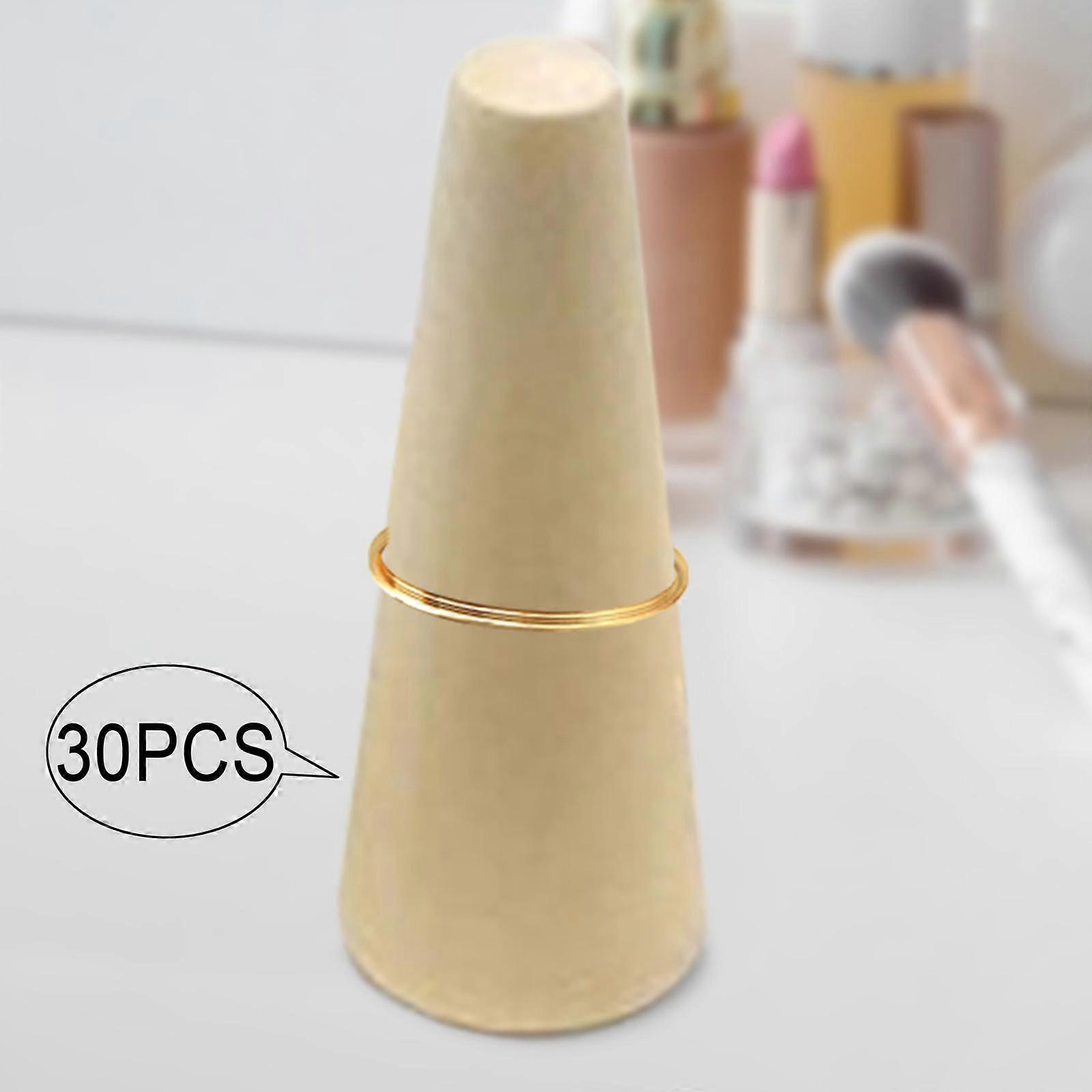 30 Pieces Wood Cone Racks Ring Storage Organiser for Jewelry Shop ...