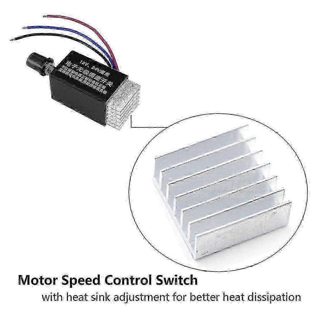 12V/24V DC 10A Motor Speed Controller for Car Truck Fan Heater with ...
