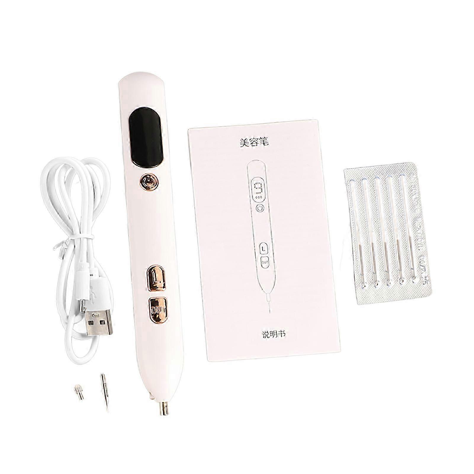 Electric Mole Pen White Painless Electric Facial Skin Mole Pen for Home ...