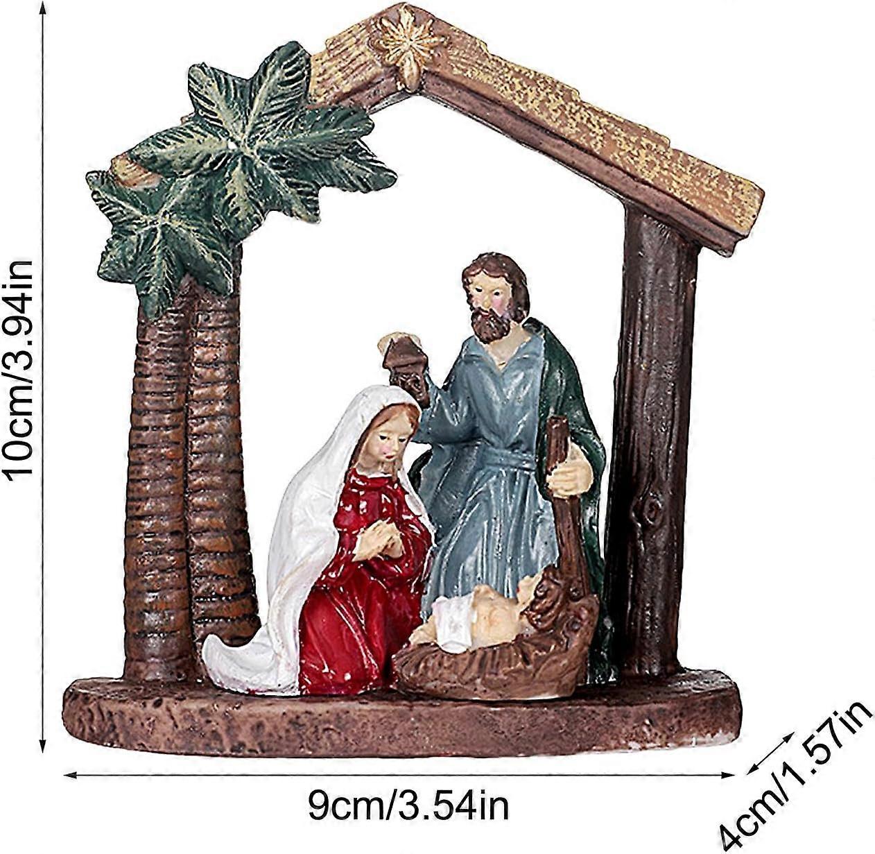 Manger Scene | Christmas Nativity Manger Set, Holy Family Figurines, 12 ...