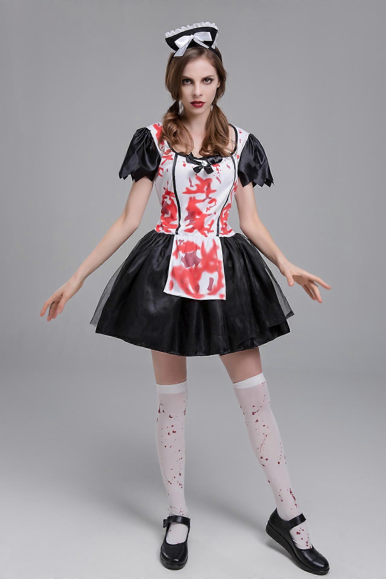 Horror bloody maid costume maid zombie devil zombie costume ghost ...
