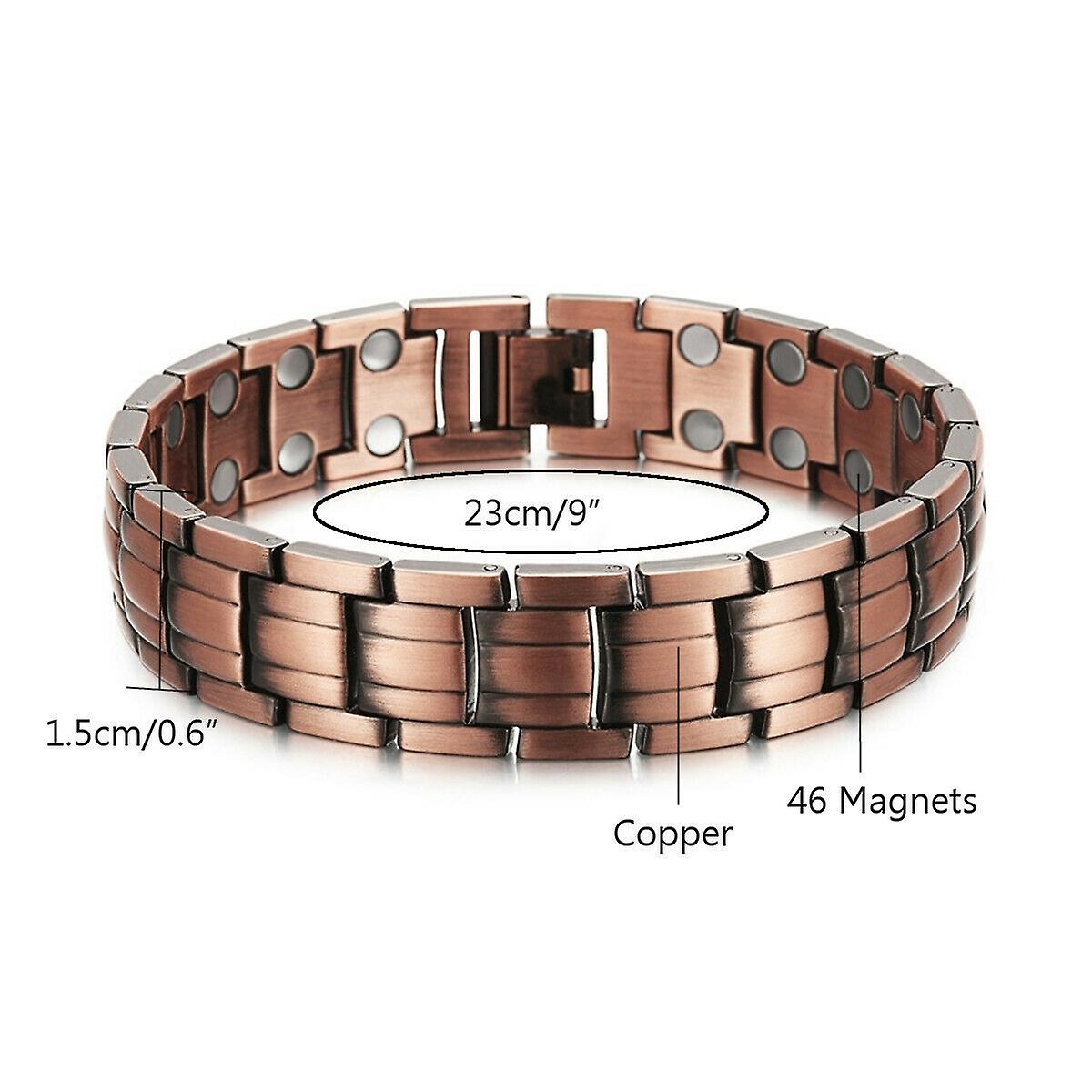 PURE SOLID COPPER MAGNETIC 42 Double Row Magnets BRACELET MEN ARTHRITIS ...