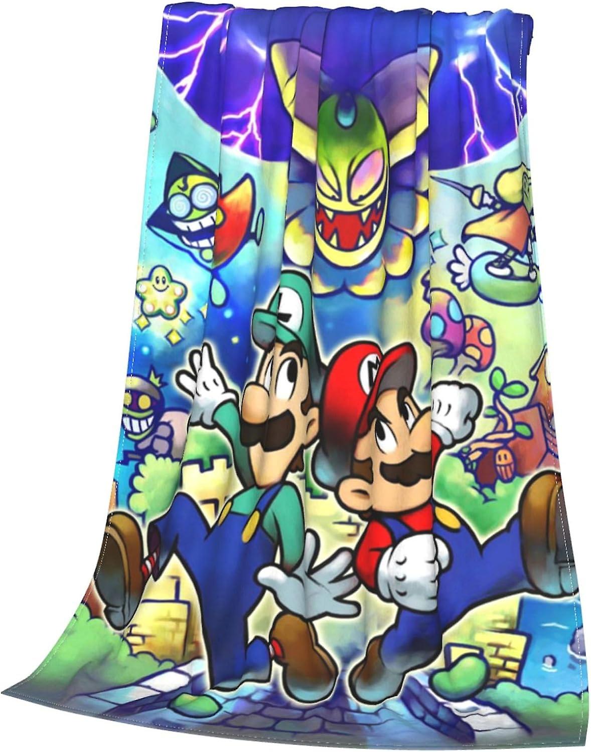 3D-utskrift Mario Filt Fleece Filt Anime Spel Tecknad Filt Kasta För ...