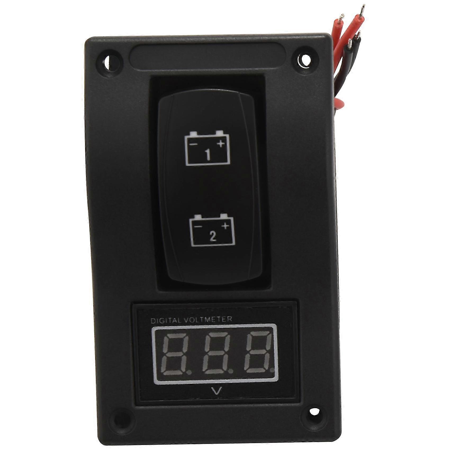 12-24V LED Dual Battery Test Panel Rocker Switch Car Truck Marine Boat ...