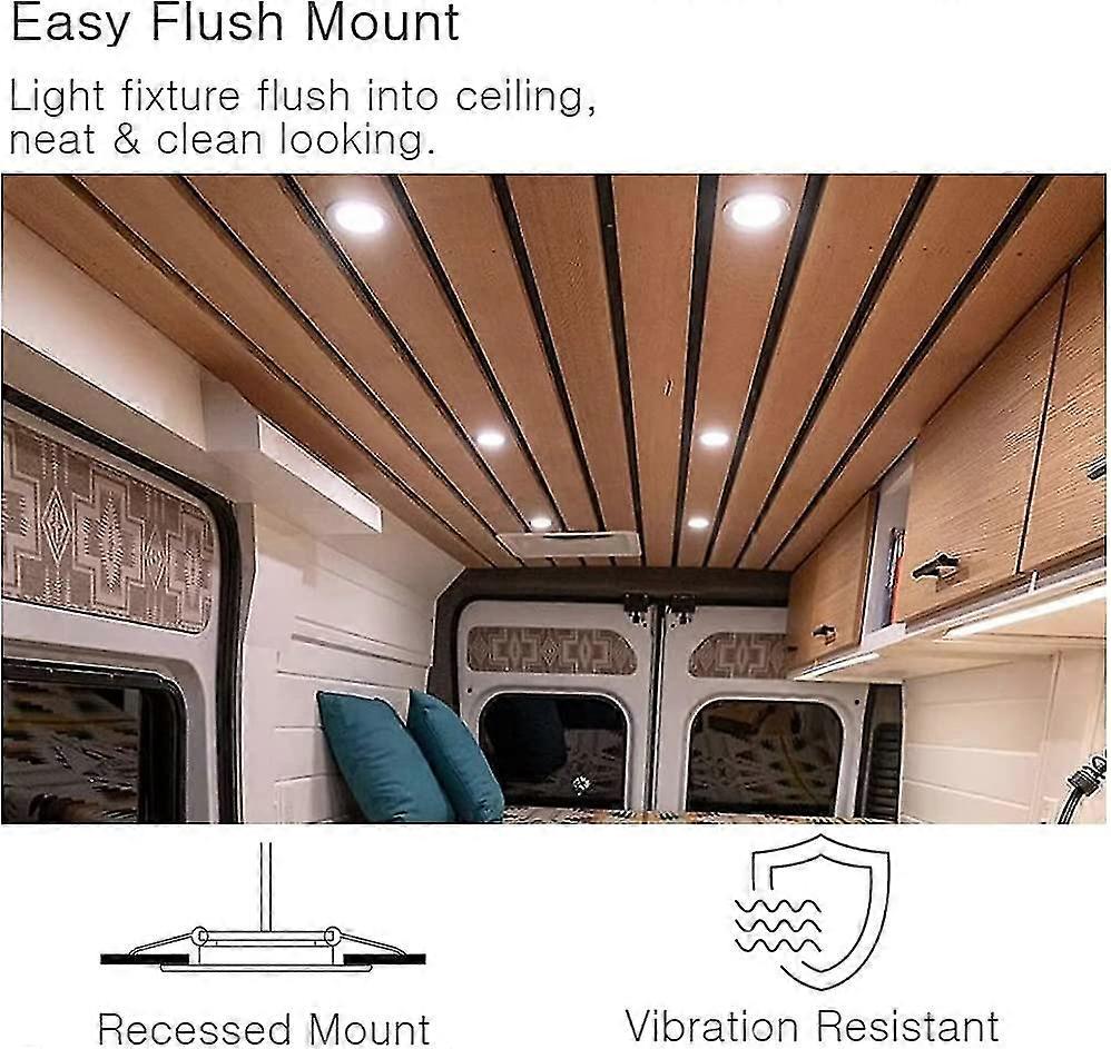 For Motorhome Boat 12V 4x LED Recessed Ceiling Lights - 3W 3200K ...