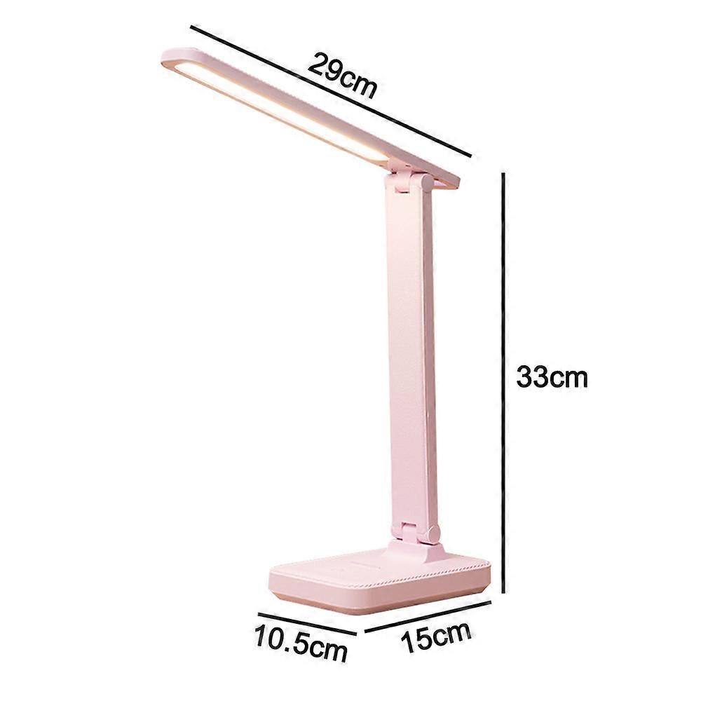 Pink Led Desk Lamp Reading Lamp With Usb Charging Port 3 Lighting Modes ...
