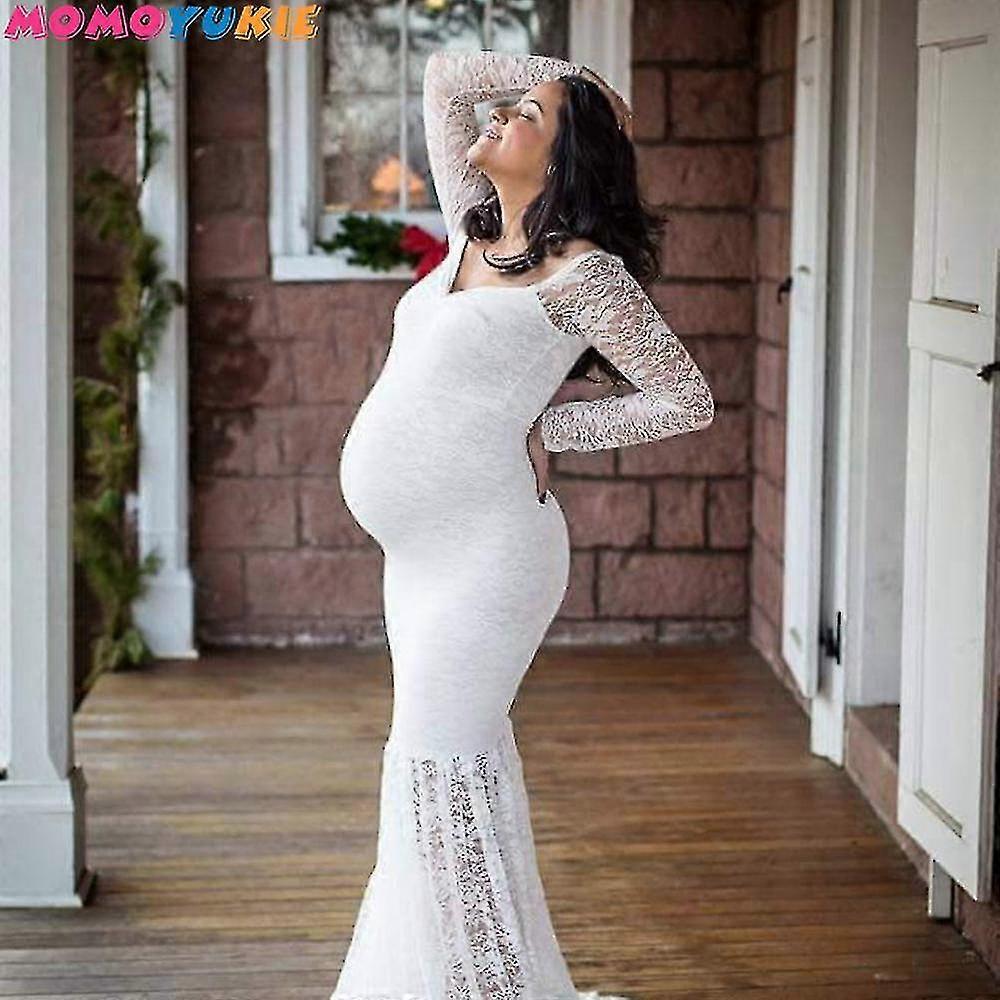 Jwl-sexy Shoulderless Maternity Dresses Photoshoot Ruffles Pregnancy ...