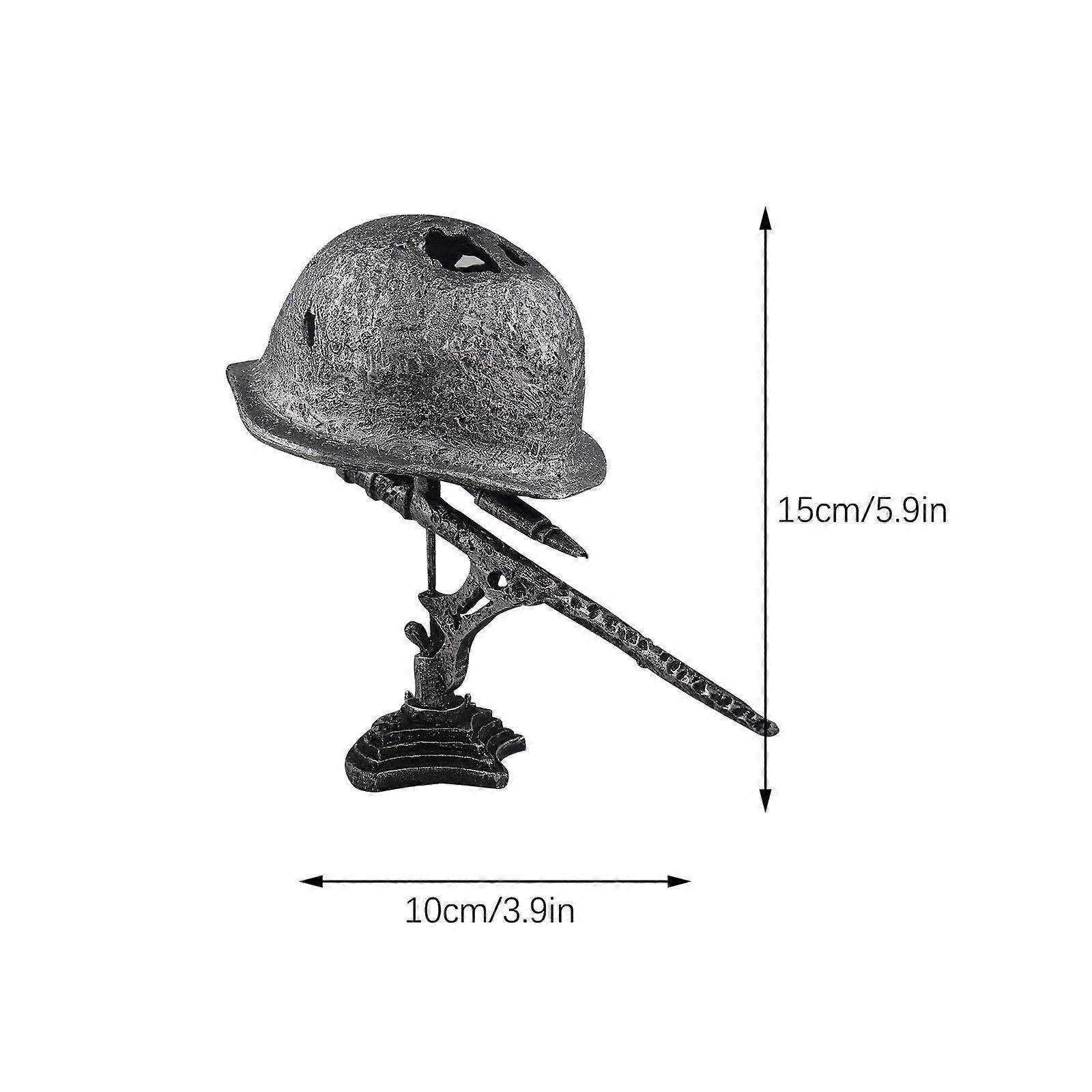 War Lamp Table Lamp Statue Made From WWII Soldier Helmet And Bayonet ...