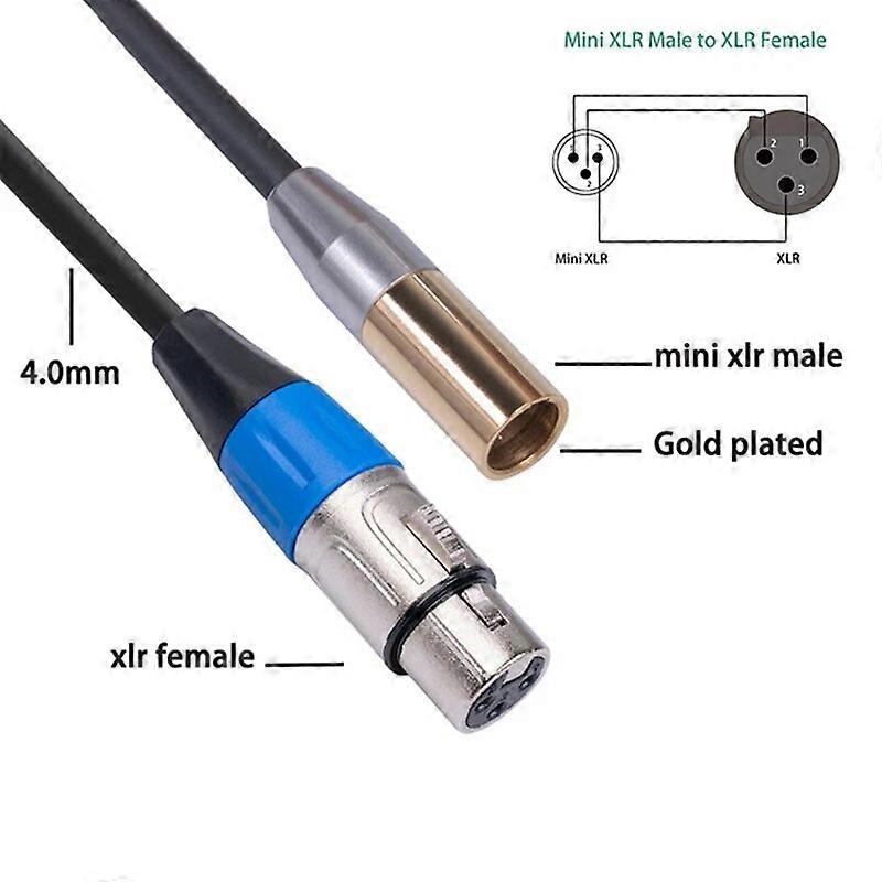 REXLIS 1FT Mini XLR Male to XLR Female Adapter Cable 3-Pin Mini XLR to ...
