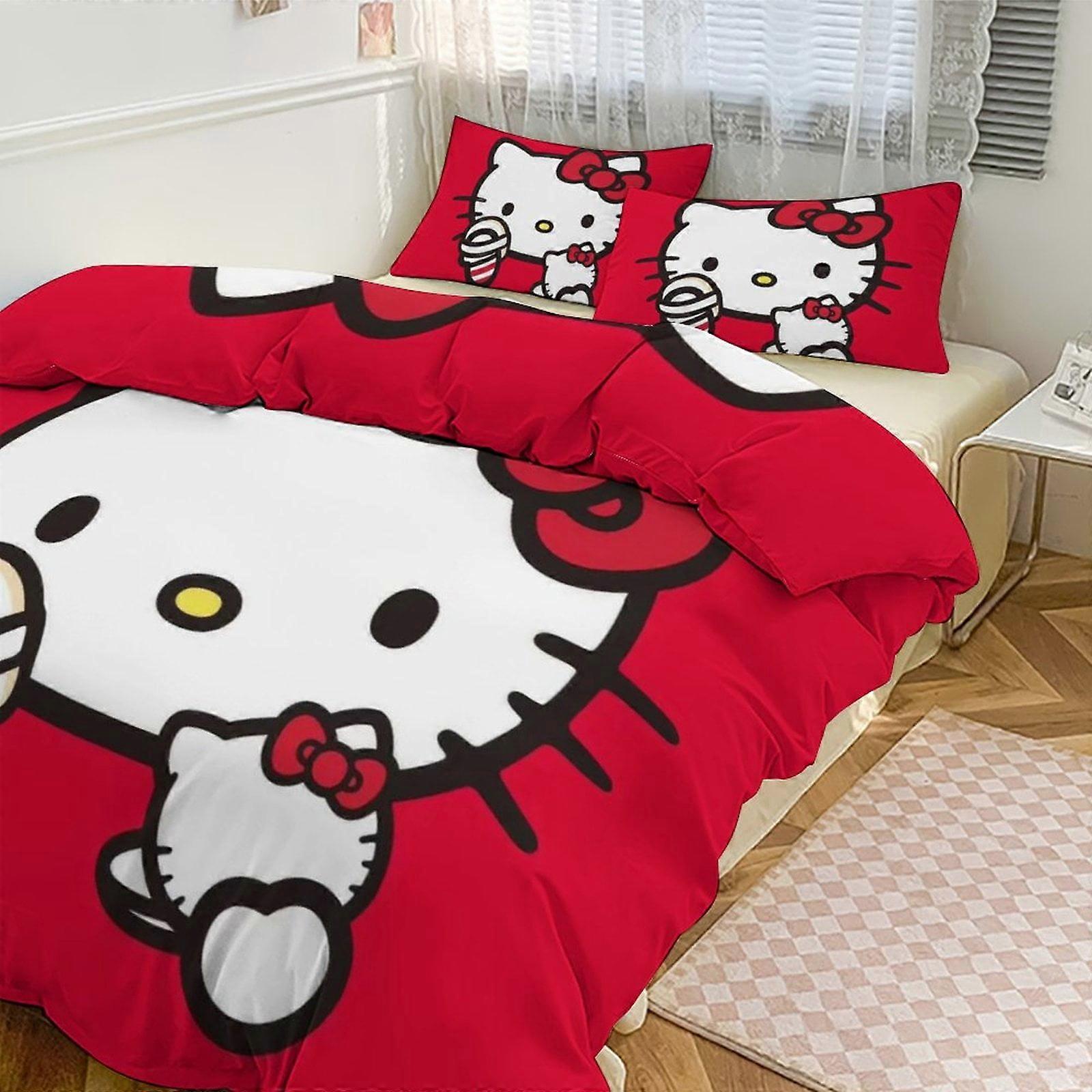 Bh446 Cute Hello Kitty Bedding Sets for Girl Women Full Size Comforter ...