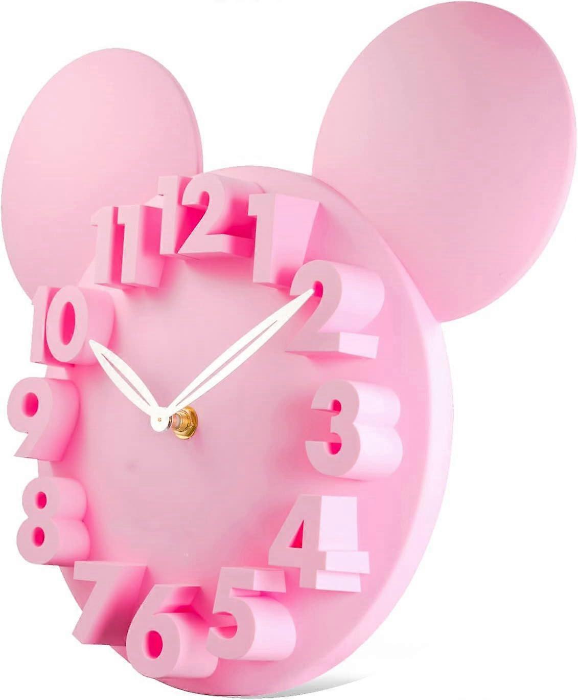 Modern 3D Mickey Mouse Clock Super Cute Black Wall Clocks for Disney ...
