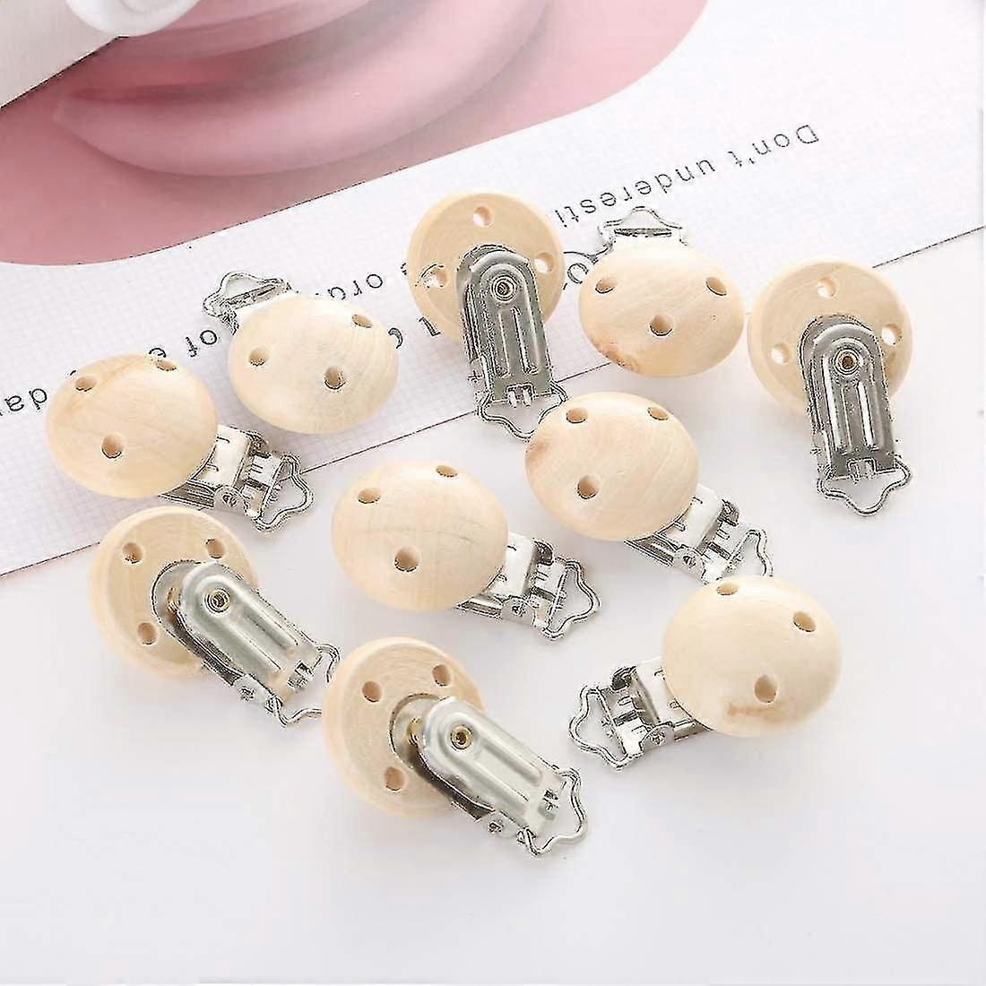 12-pack Of Pacifier Clips Natural Wood Clips Fake Clips Pacifier Clips ...