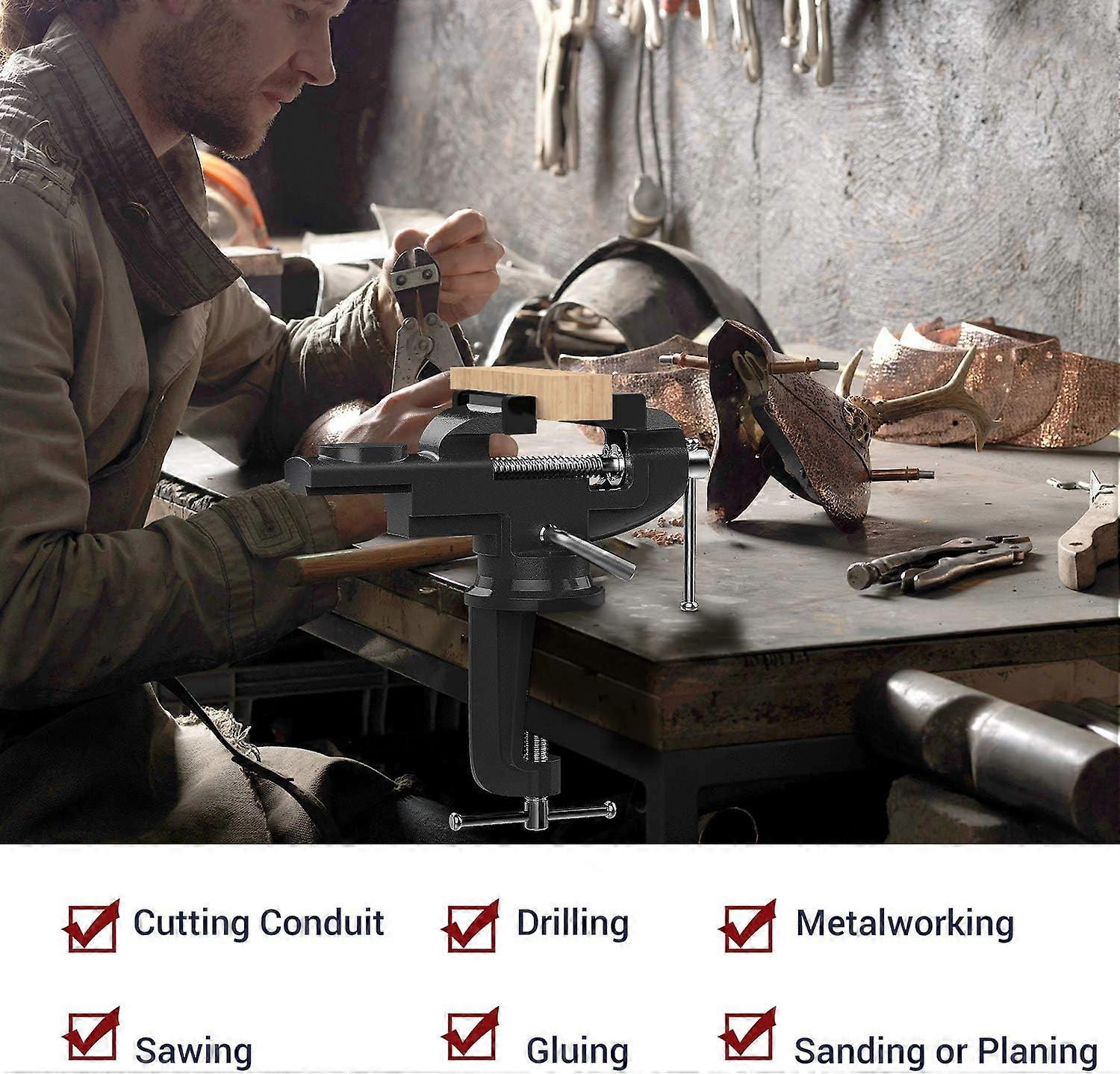 Jaw width 70mm bench vise, vise with 360 degree swivel base, heavy duty ...