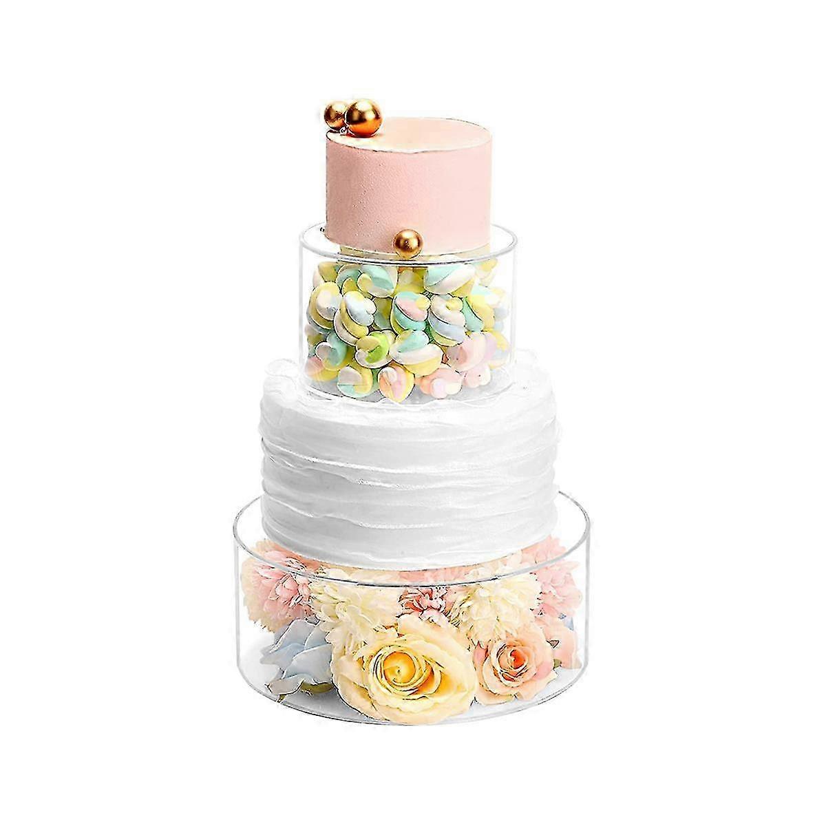 Clear Acrylic Cake Stands, Fillable Cake Box, Round Cake Display Box ...