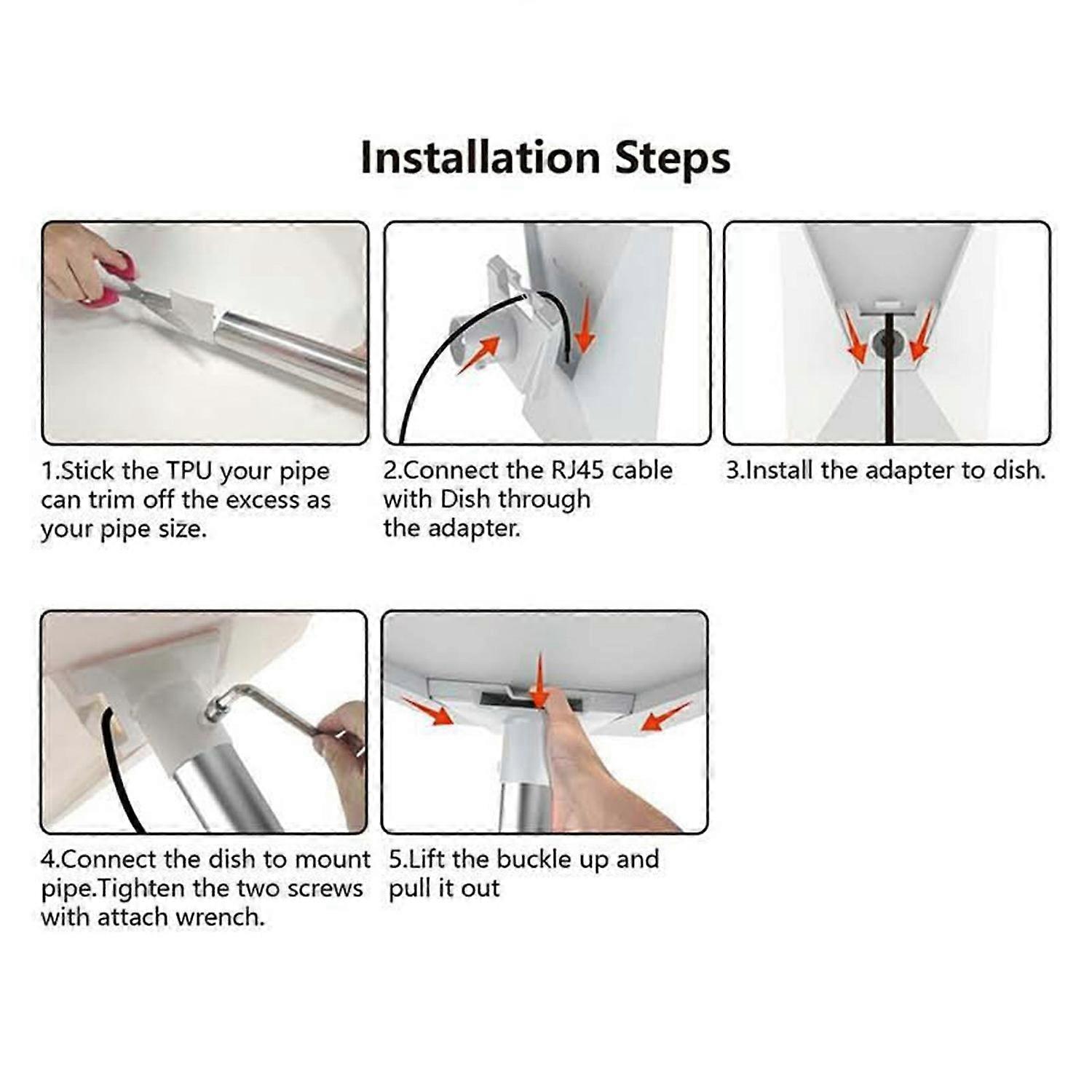 For Starlink Gen3 Pipe Adapter Round Pipe Plastic V4 Standard Dish ...