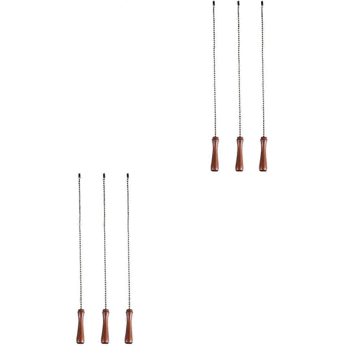 Fan Pull Chains Wooden Stick Pulling Switch Chains 6Pcs for Fan Light ...