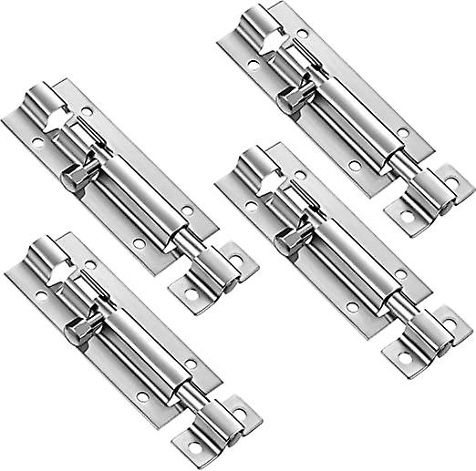 2/3/4pcs Door Security Slide Latch Lock Barrel Bolt Latch Slide Door Bolt Stainless Steel ...
